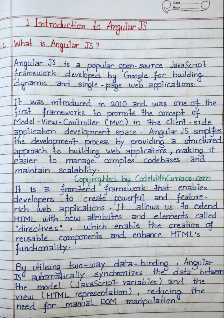 Angular.Js Handwritten Notes - CodewithCurious Angular.Js Handwritten Notes - CodewithCurious
