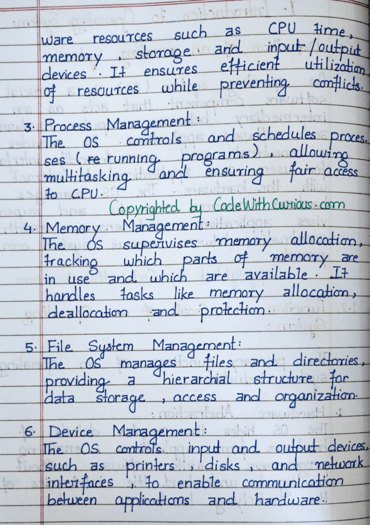 Operating System Handwritten Notes - CodewithCurious Operating System Handwritten Notes - CodewithCurious